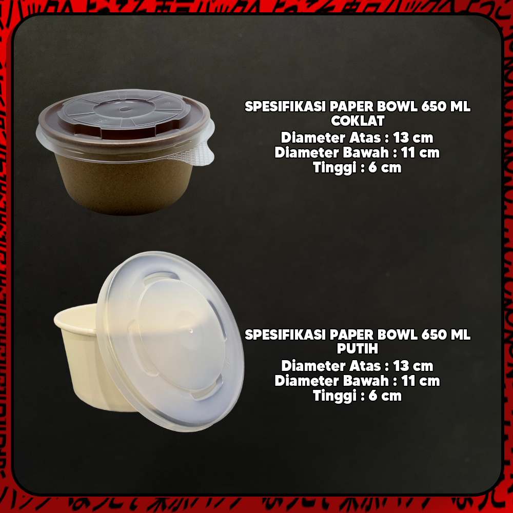 Jual Paper Bowl 650 ml / Mangkok Kertas / Rice Bowl Paper 650 ml ...