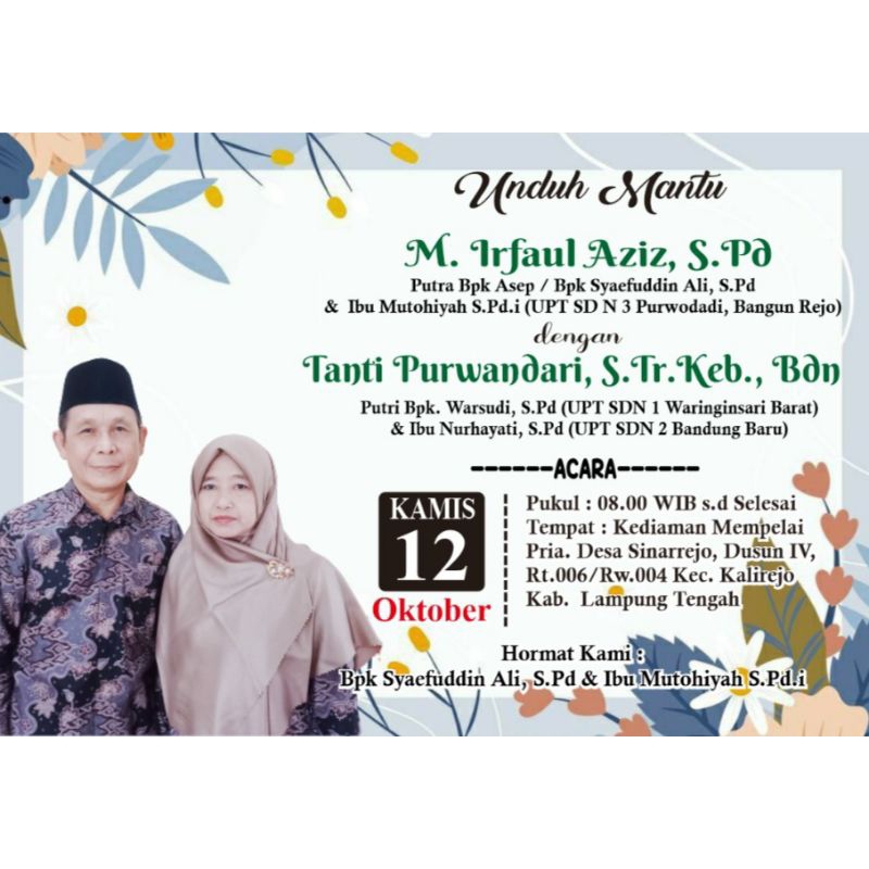 Jual Kartu Punjungan Hajatan Murah / Undangan Besek / Undangan ...