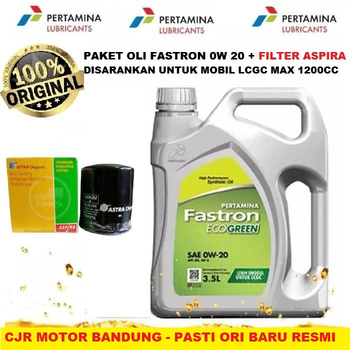 Jual PAKET OLI Pertamina FASTRON TECHNO ECO SAE 0W 20 Mobil LCGC ...
