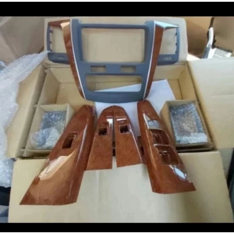 Jual panel wood fortuner hilux 2005-2015 set5 motif kayu original ...