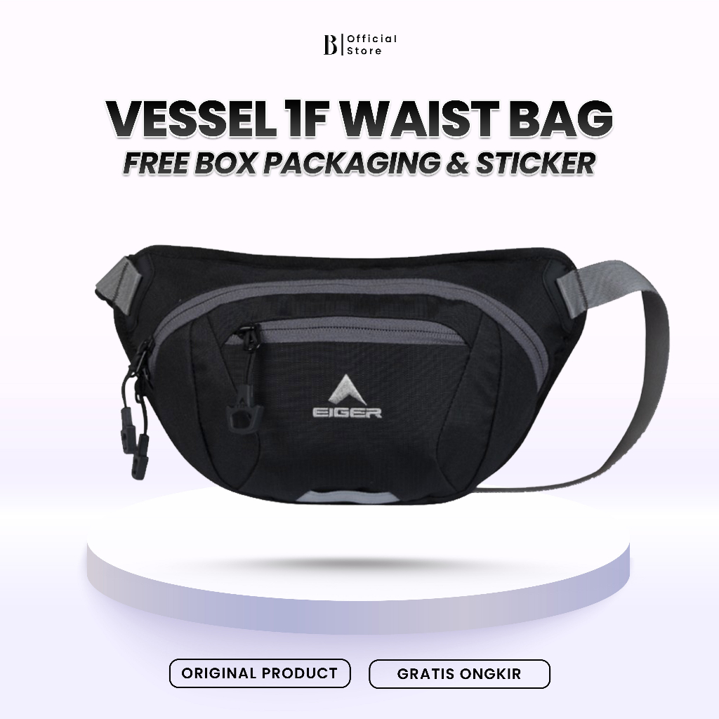 Jual Tas EIGER Vessel 1F Hitam Waist Bag Pria Wanita | Shopee Indonesia