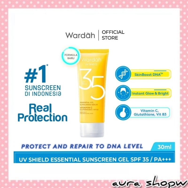 Jual (COD) WARDAH UV SHIELD ESSENTIAL SUNSCREEN GEL SPF 35 OREN ...