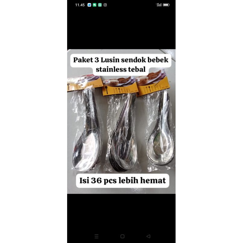 Jual 3 LUSIN SENDOK BEBEK STAINLESS TEBAL | Shopee Indonesia