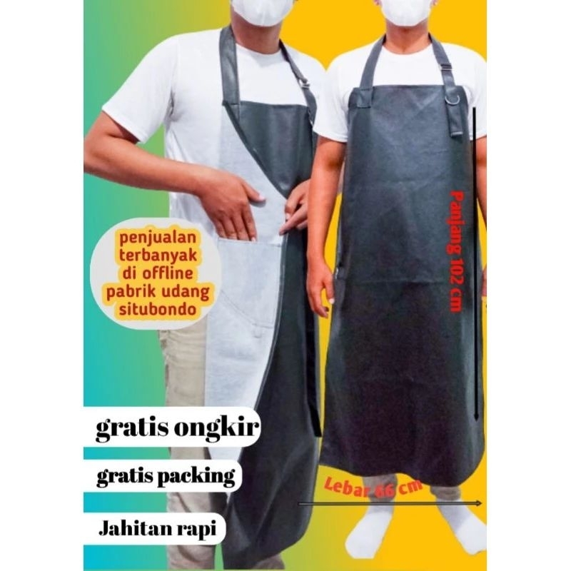 Jual Celemek / Apron Terbuat dari Kulit sintetis / Celemek Cafe, sheff ...