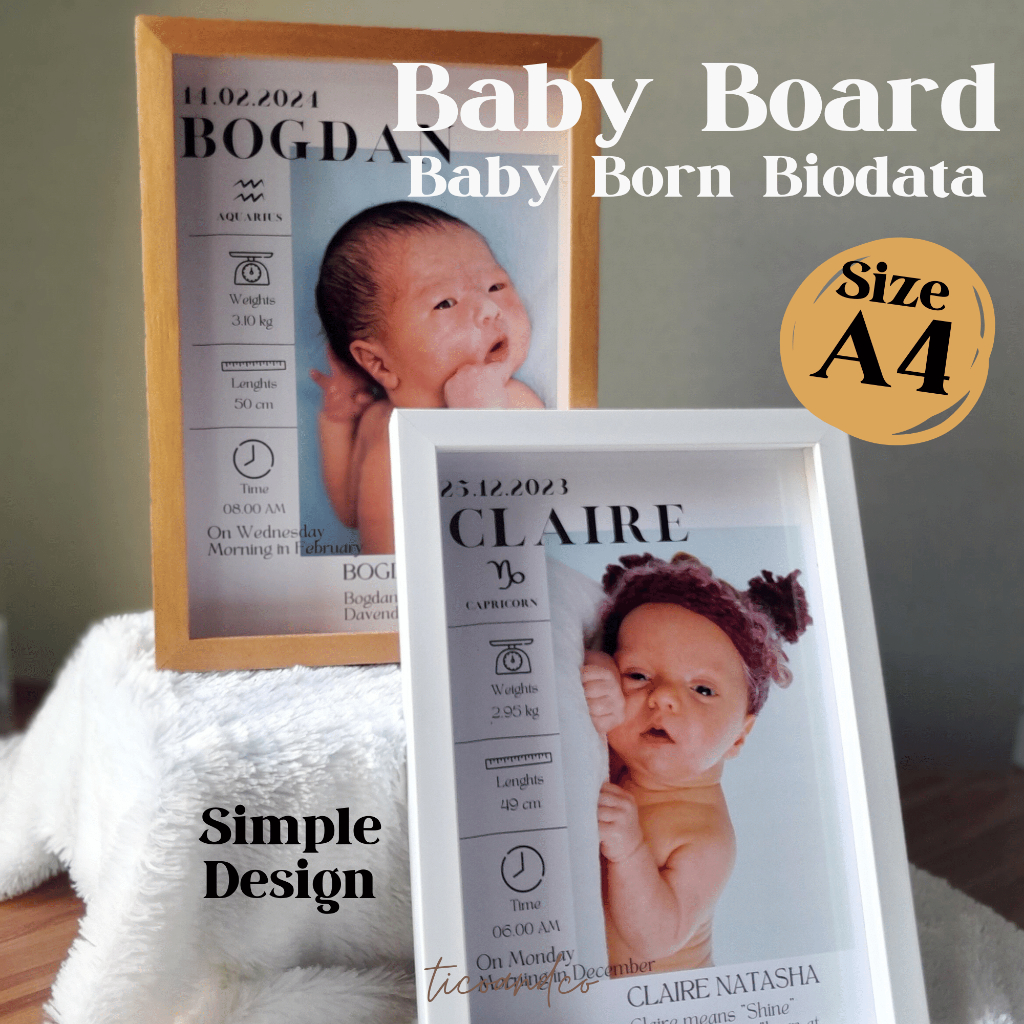 Jual BABY BOARD/BABY BORN BIODATA/FRAME BIODATA BAYI/BINGKAI BIODATA ...