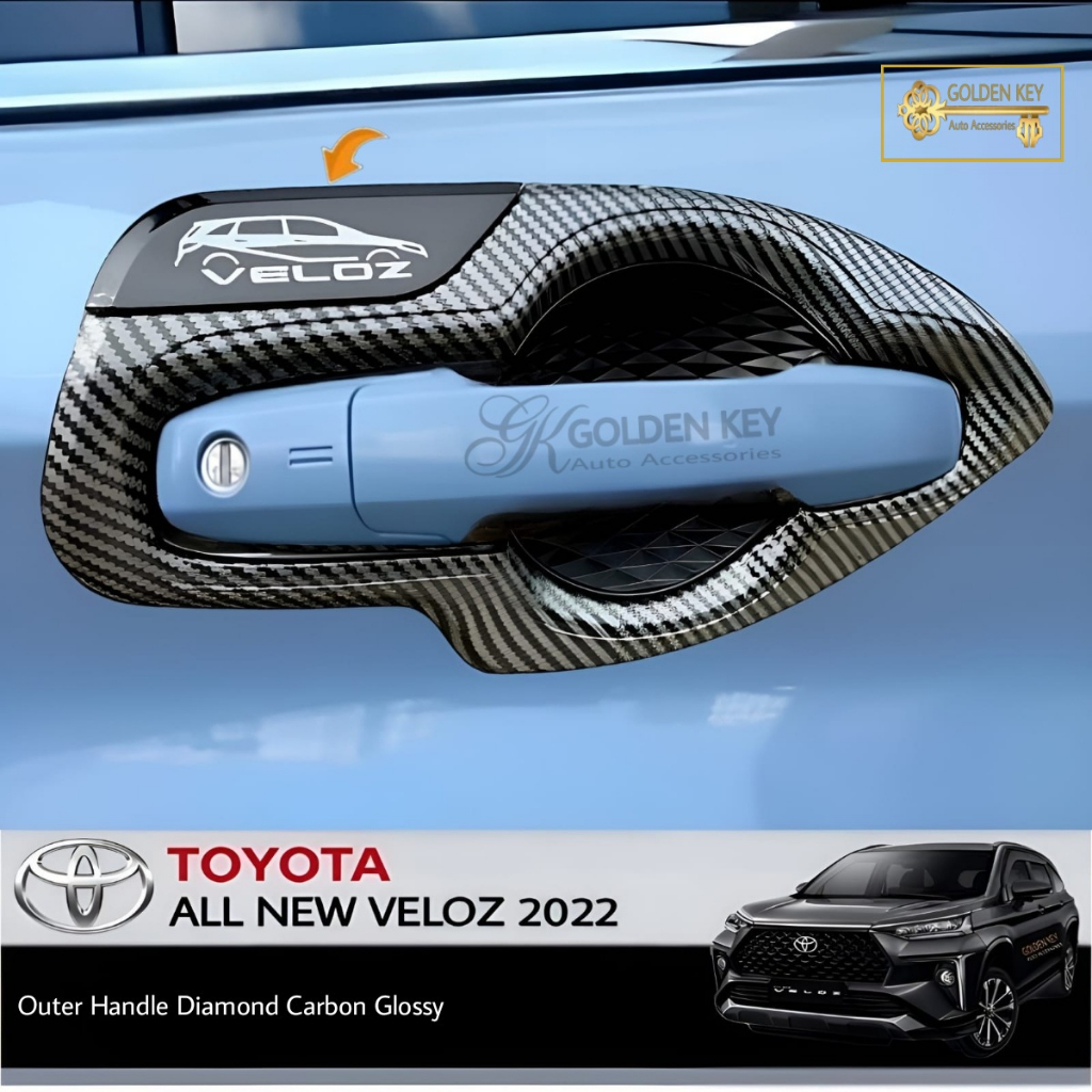 Jual Outer Handle All New Veloz 2022 Mangkok Pintu Diamond Carbon Glossy | Shopee Indonesia
