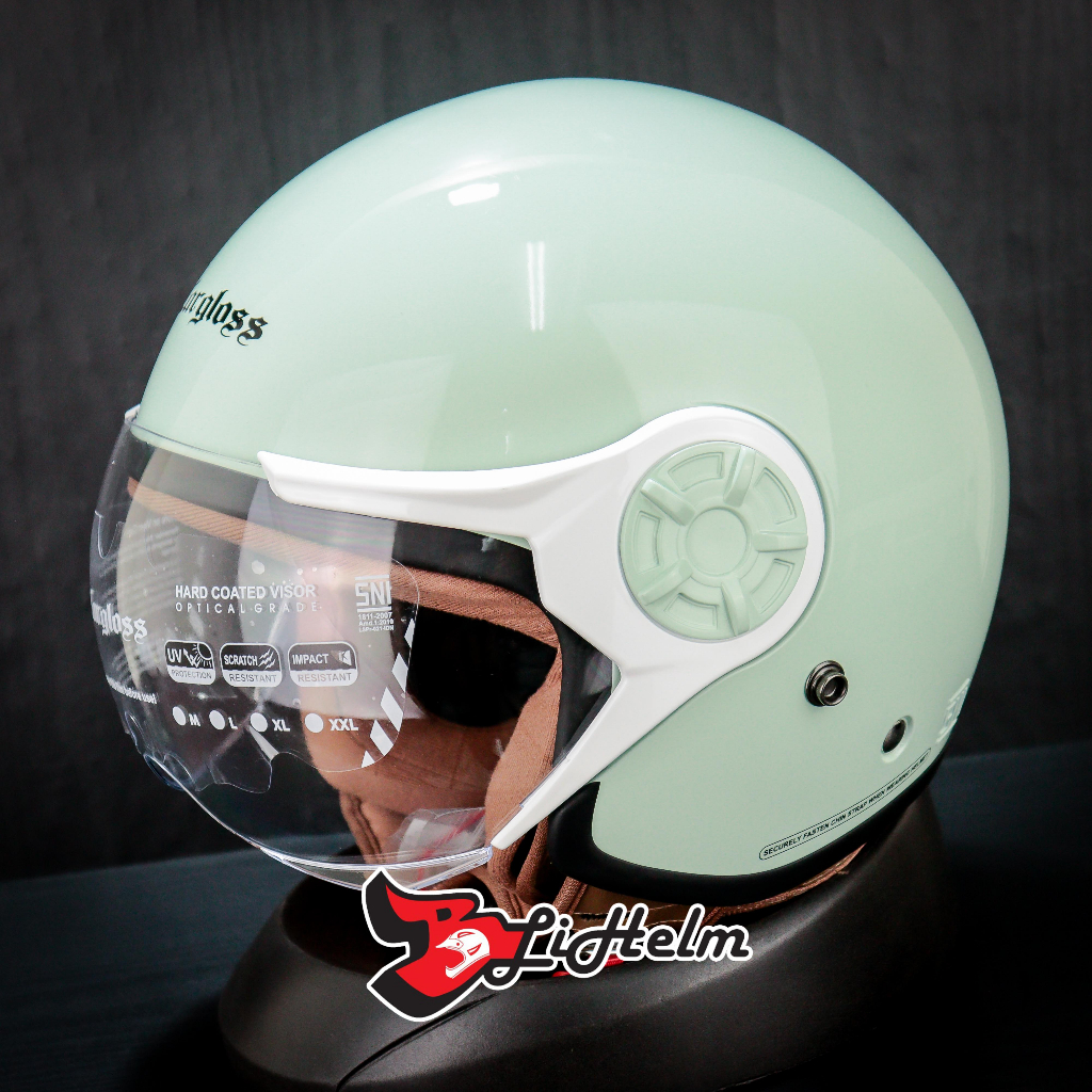 Jual CARGLOSS HELM YRH HIJAB | S.GREEN WHITE | YR RETRO CARGLOS ...