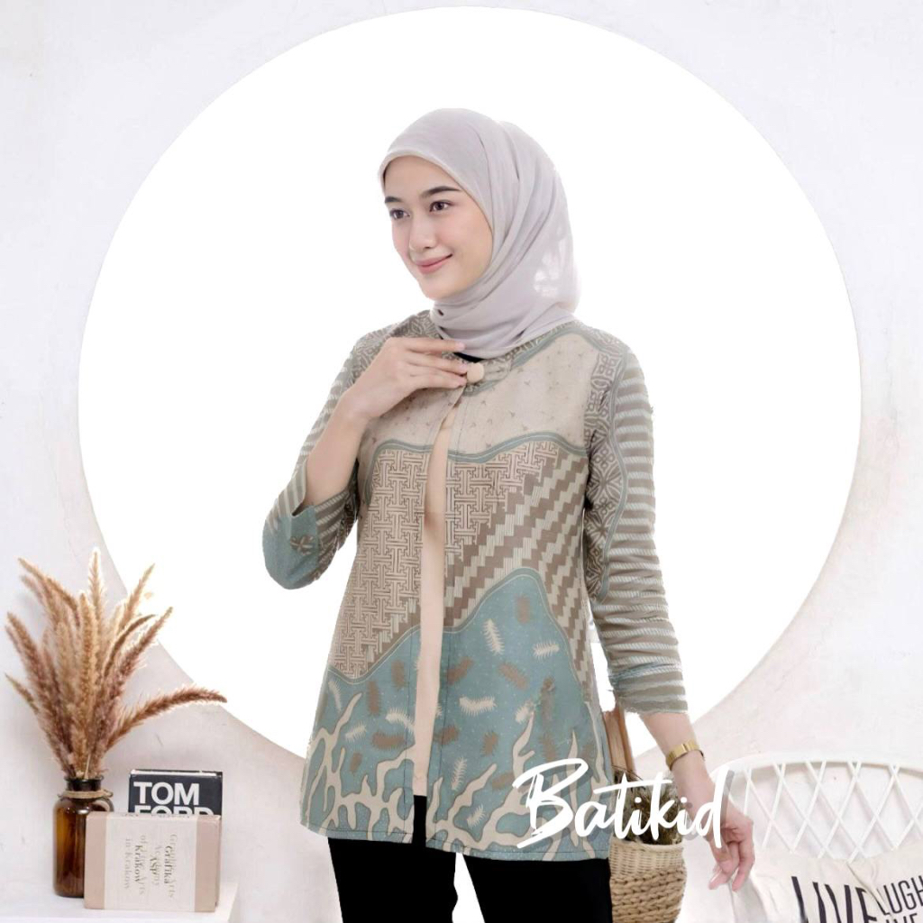 Jual Batikid - Atasan Batik Wanita Kekinian - Blouse Bolero Kombinasi ...