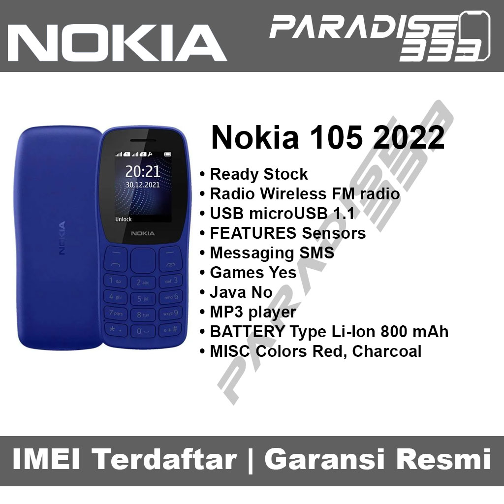 Jual Nokia 105 2022 Garansi Resmi | Shopee Indonesia
