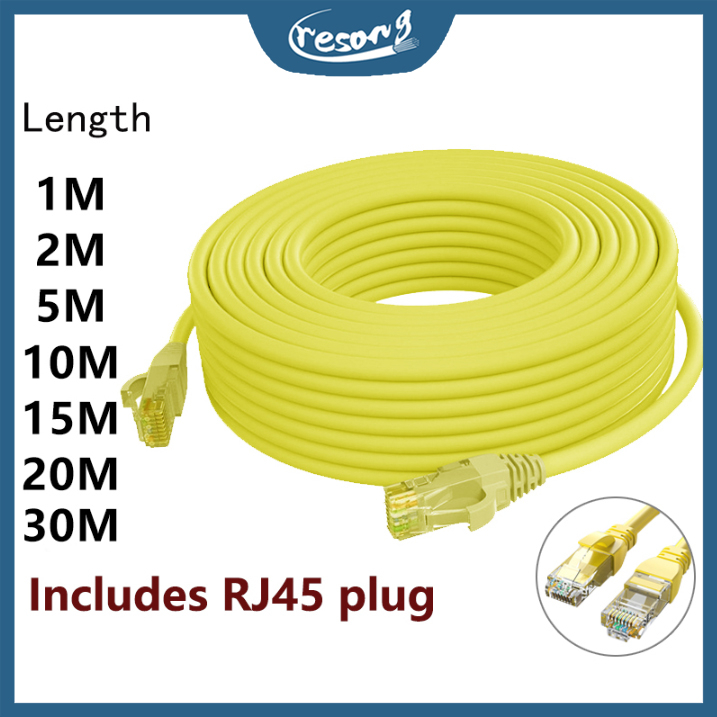 Jual Resong 2M/5M/10M/15M/20M/30M Cat6A RJ45 Kabel Ethernet Kabel Lan ...