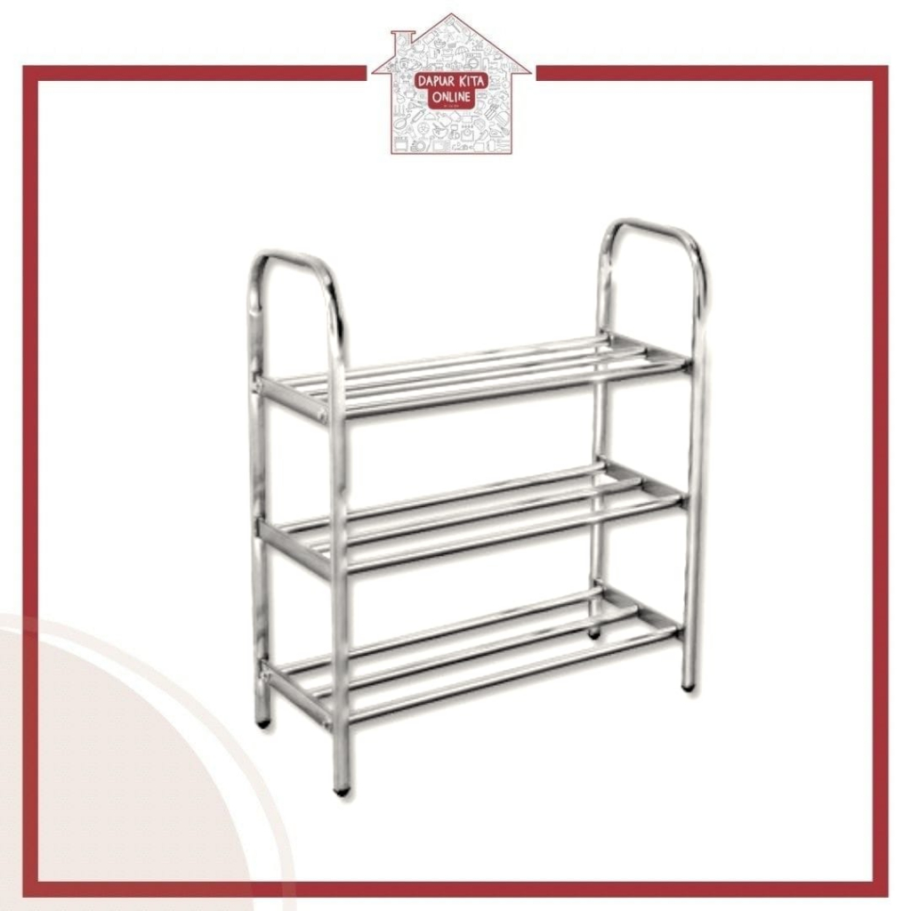 Jual Rak Sepatu & Sendal Stainless Steel 3,4 dan 5 Susun Tempat Alas ...