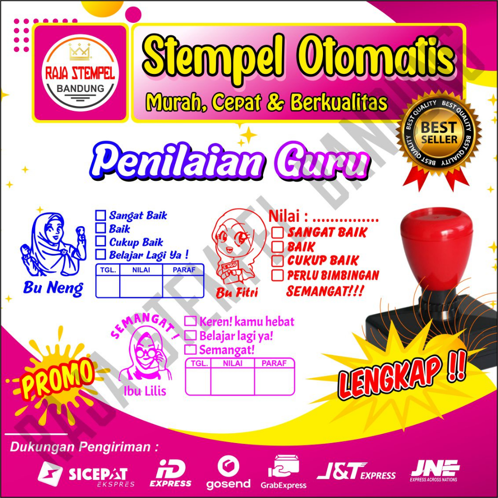 Jual STEMPEL PENILAIAN PERSEGI TERLENGKAP ! STAMPEL NILAI GURU PAUD, TK ...