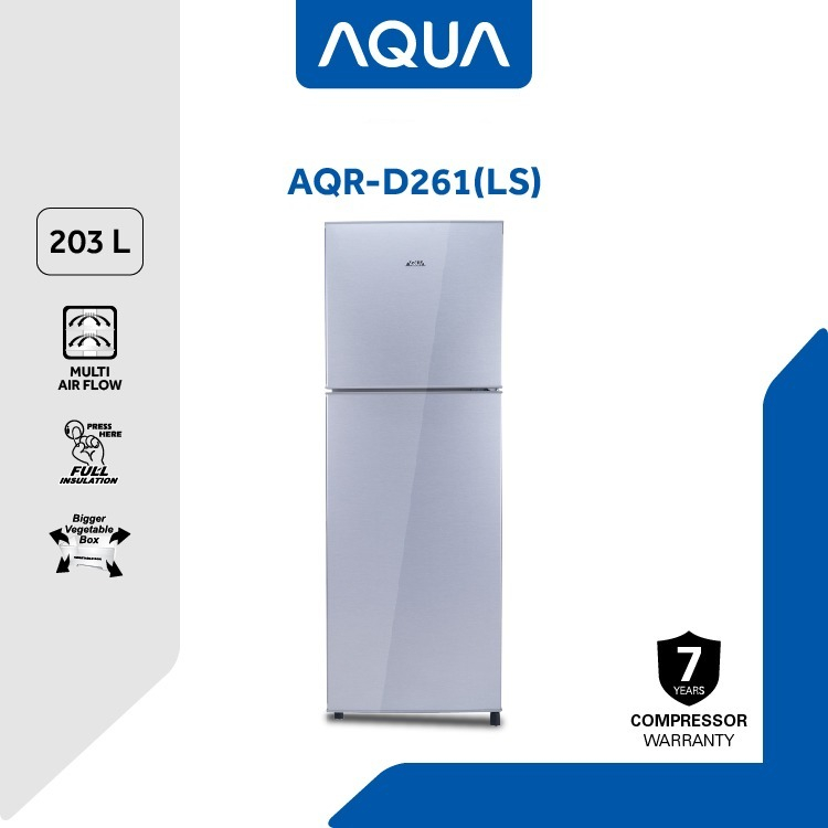 Jual AQUA Elektronik Kulkas 2 Pintu 203 Liter AQR D261 (LS) [Pengiriman ...