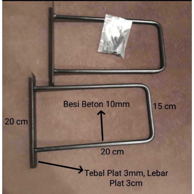 Jual Bracket Besi Penyangga Rak Ambalan Dinding 20 cm (2pcs) | Shopee ...