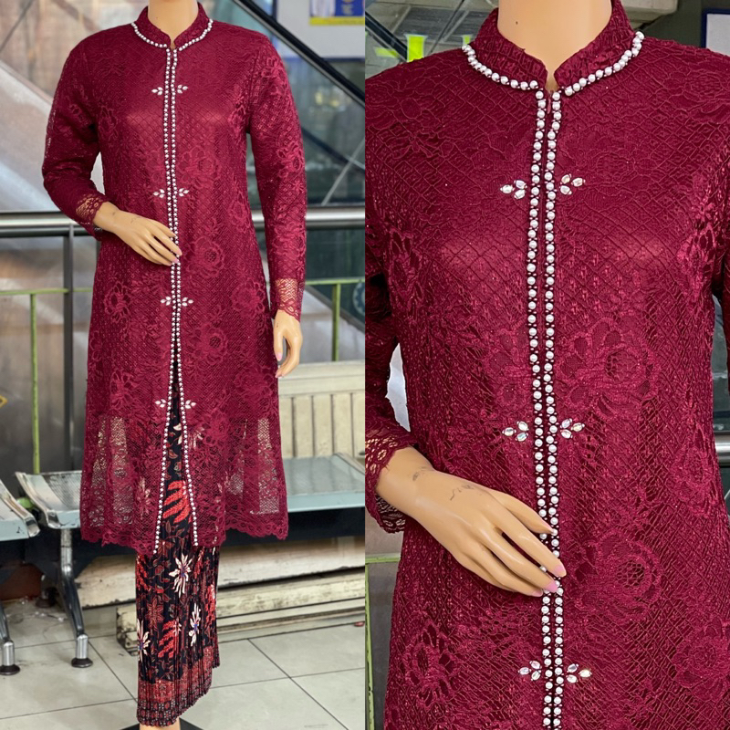 Jual Tunik brokat // Tunik Brokat payet // Kebaya modern // Kebaya ...