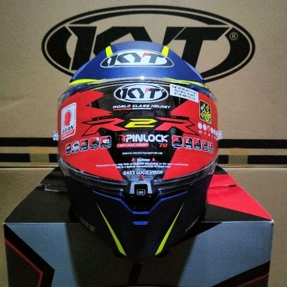 Jual KYT R2R CONCEPT MATT BLUE/YELLOW/E.06 | Shopee Indonesia