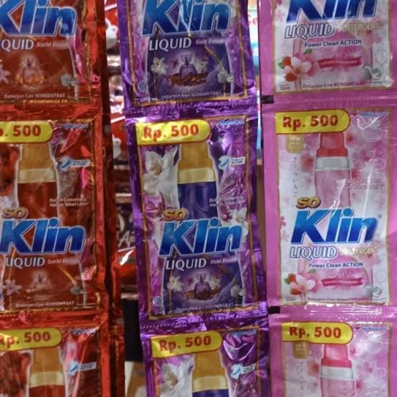 Jual So klin Cair / So Klin Liquid Renceng 22ml/500 isi 12 sachet ...