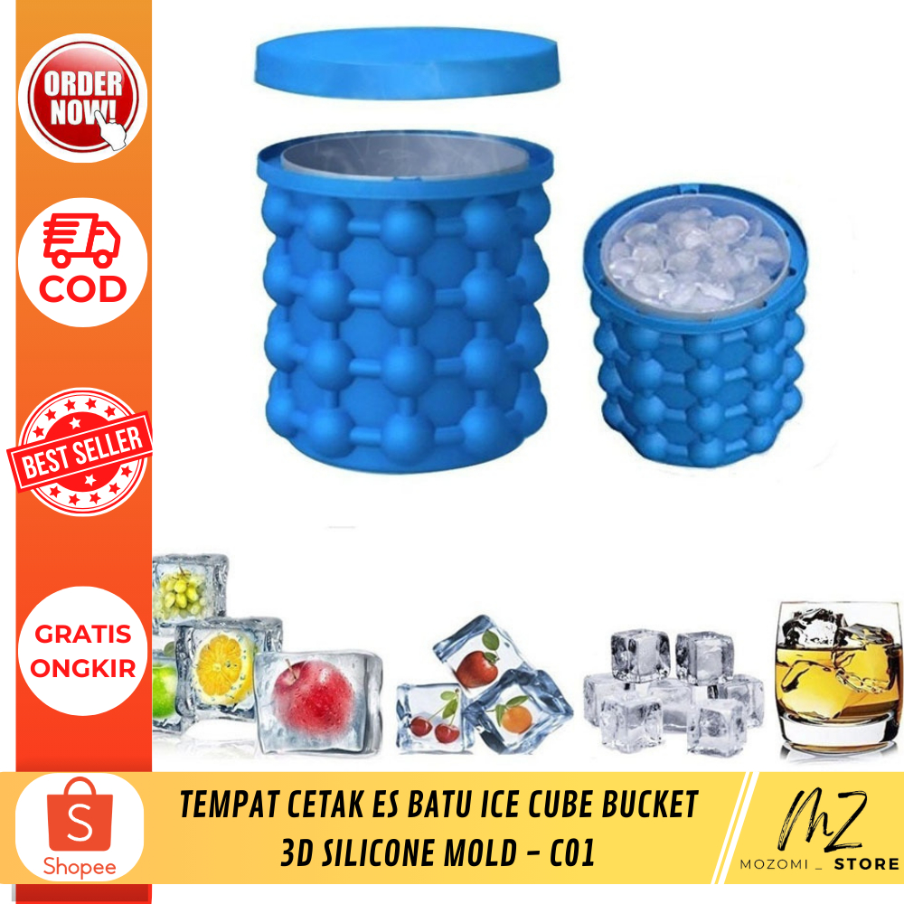 Jual Tempat Es Batu Ice Cube Bucket 3D Silicone Mold - C01 | Shopee ...