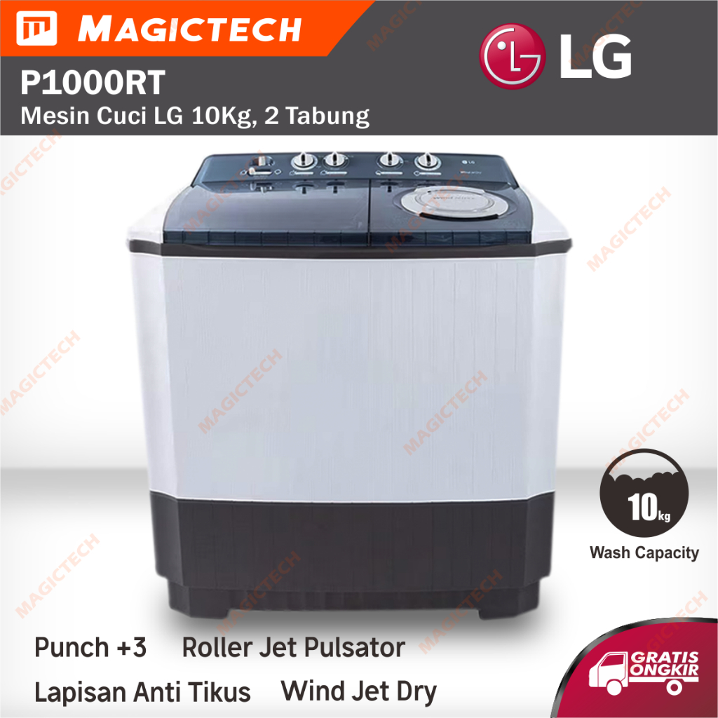 Jual MESIN CUCI LG 10 KG P1000RT 2 TABUNG MANUAL TWIN TUB | Shopee Indonesia