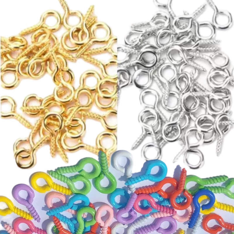 Jual Paku Ulir Kepala Bulat Ukuran 4x8mm Isi 20 Biji Warna Silver Gold ...