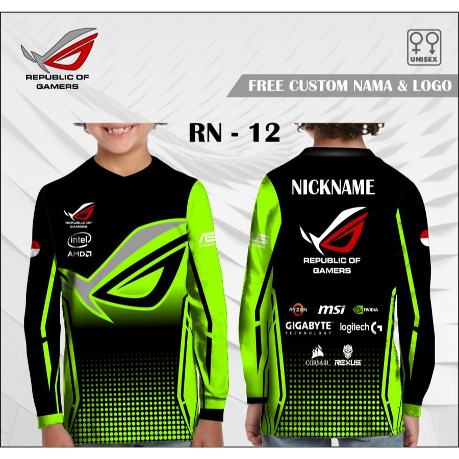 Jual Jersey anak gamer rog baju gamers kaos republic of gamers asus ...