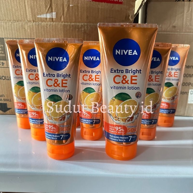 Jual NIVEA Extra Bright Vitamin Lotion C&E 180ML 320L | Shopee Indonesia