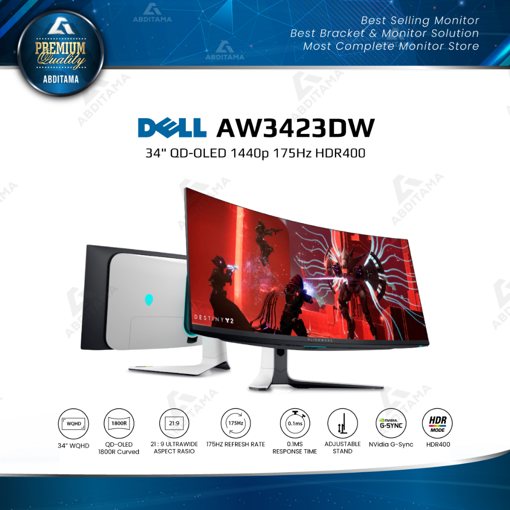 Jual Monitor QD-OLED DELL ALIENWARE 34" AW3423DW 34" 1440p 175Hz HDR400 | Shopee Indonesia