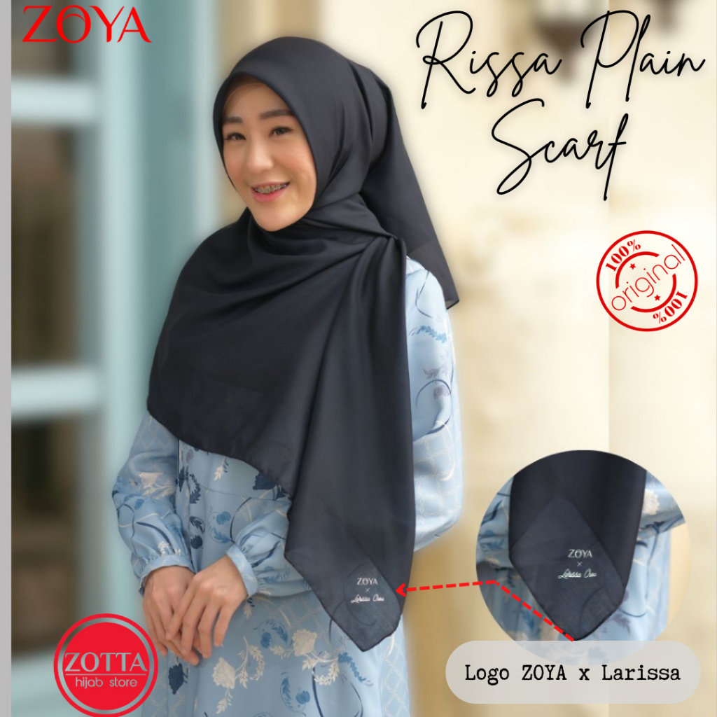 Jual Hijab Segi Empat ZOYA x Larissa Chou Rissa Plain Scarf bahan Voal ...