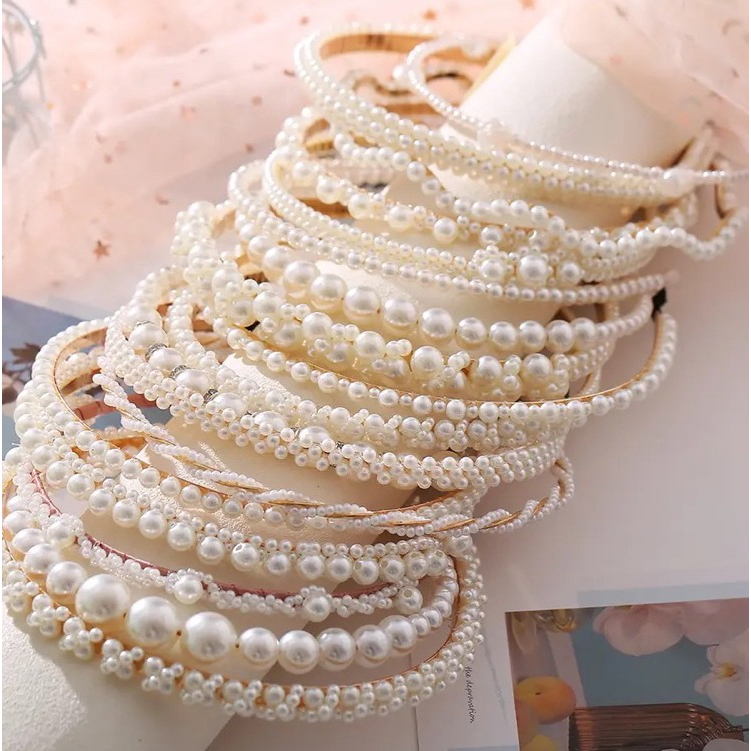 Jual Bando Mutiara Korea Pearl Fashion Headband Bandana Wanita Korean ...