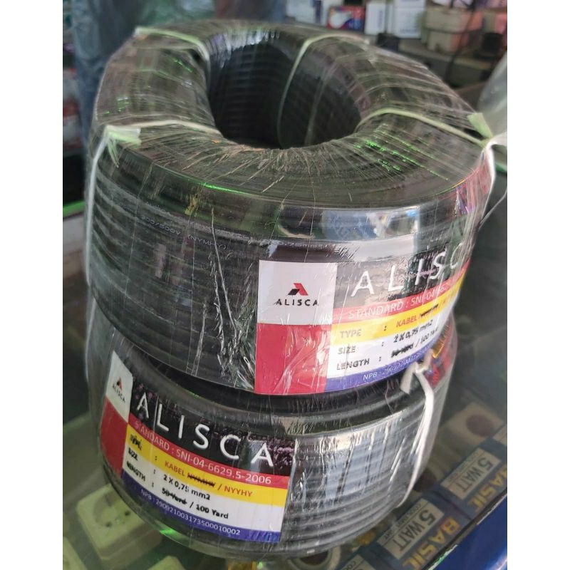 Jual Kabel Listrik HYO SERABUT 2X0,75, 2X1,5, 2X2,5 ( Harga Permeter ) SNI. Warna Hitam ...