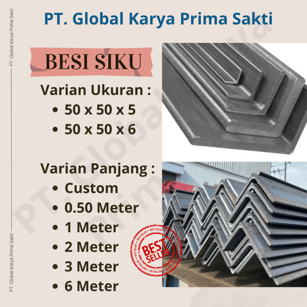 Jual Besi Siku 50 x 50 x 5 x 2 Meter | Shopee Indonesia