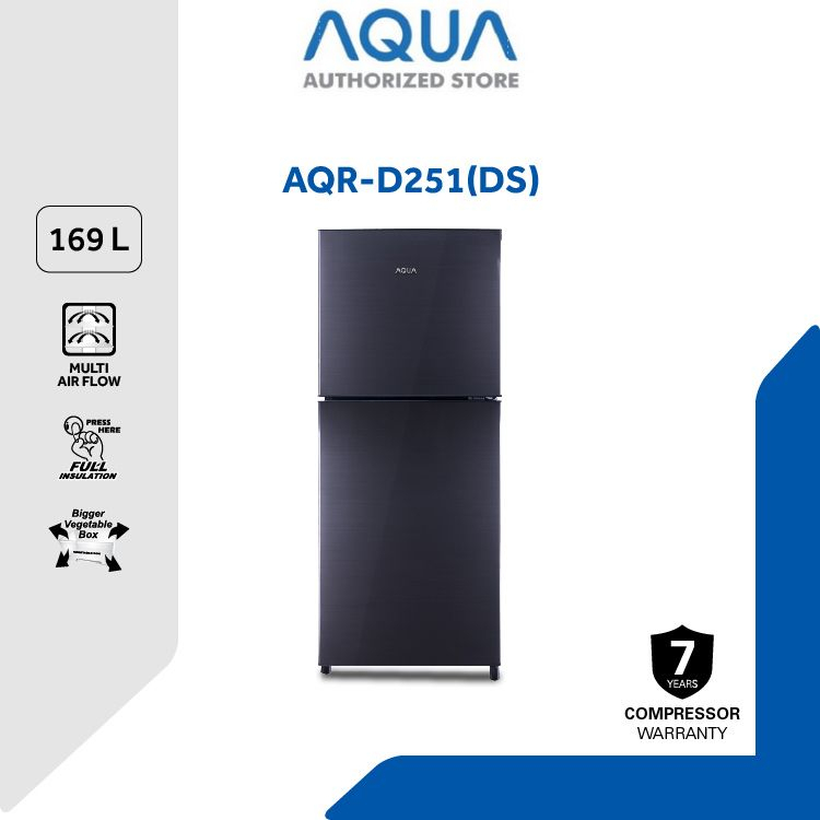 Jual AQUA Elektronik AQR-D251(DS/LS) Kulkas 2 Pintu 169 Liter | Shopee Indonesia