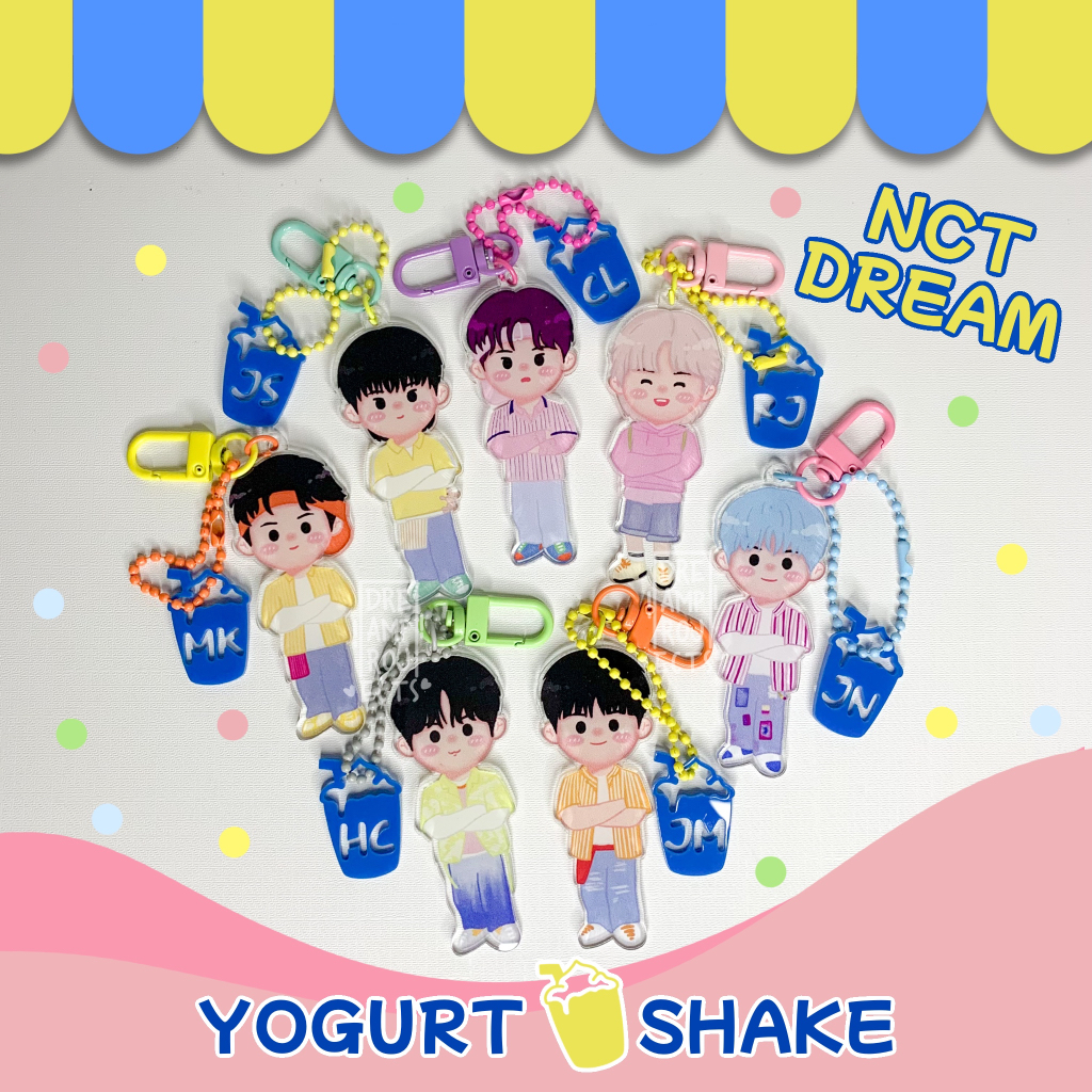 Jual NCT Dream Keychain Yogurt Shake | Candy | Beatbox | Shopee Indonesia