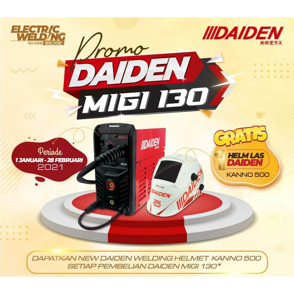 Jual DAIDEN MIGi 130 / Mesin Las CO 2 MIG MAG 130 A Gasless DAIDEN MIGi130 Inventer Las CO2 ...