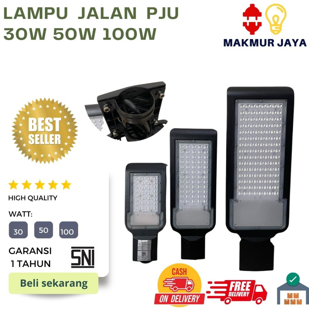 Jual LAMPU JALAN LED PJU 30W 50W 100W WATT PJU LED 220V MURAH SUPER ...