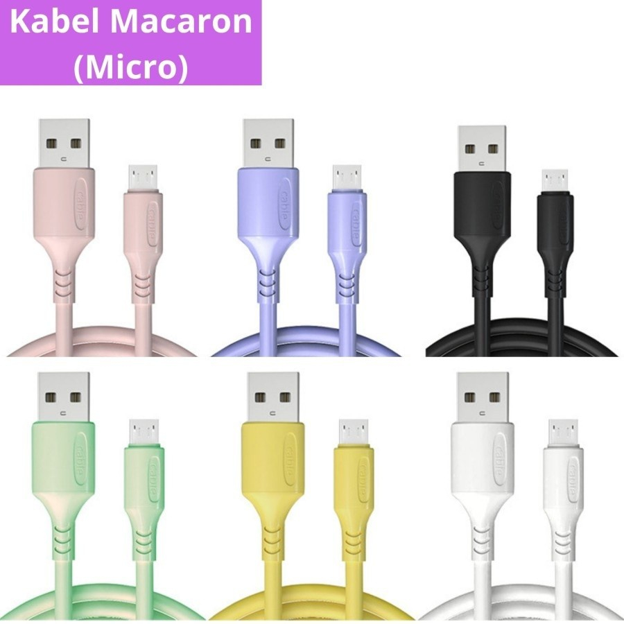 Jual Kabel Data Charger Macaron Micro USB & Type C / Cable Transmission ...