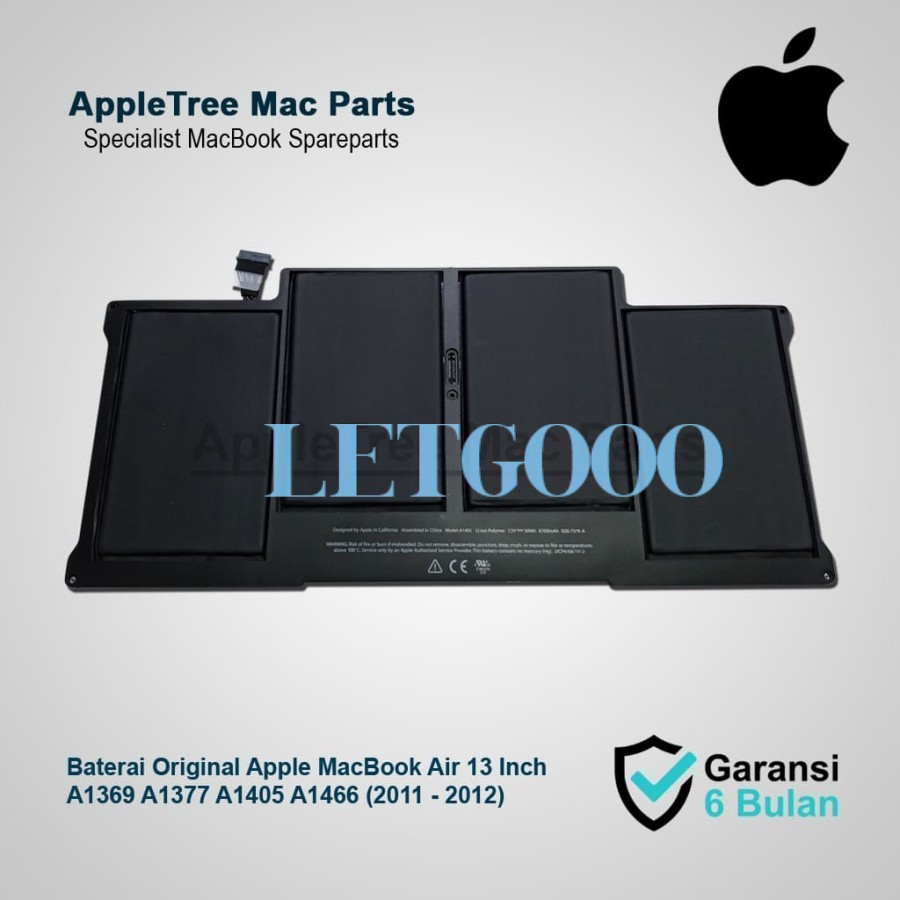 Jual Baterai Original Apple A1369 A1377 A1405 A1466 MacBook Air 13 Inch ...