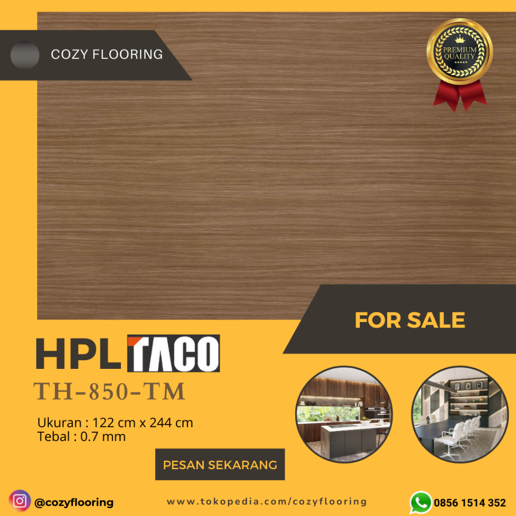 Jual HPL Taco Woodgrain Type Kode TH 850 TM Cocoa Afromosia Timber ...