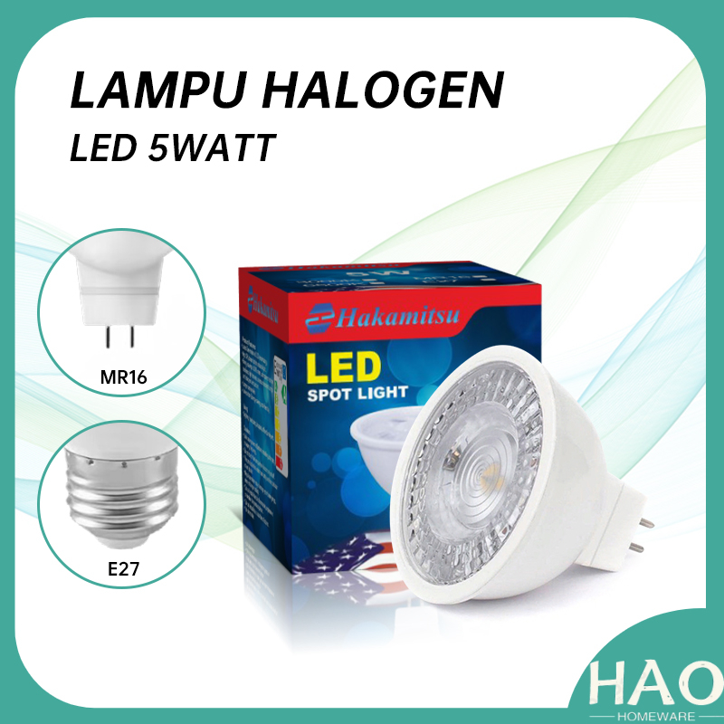 Jual Hakamitsu Lampu Halogen LED 5Watt Spotlight Spot MR16 E27 Tusuk ...