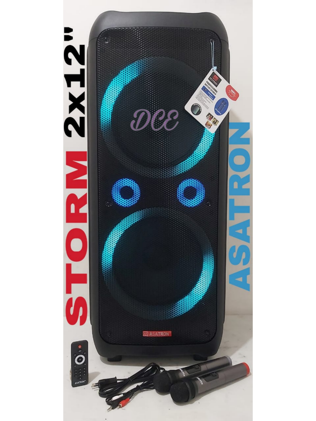 Jual speaker portable meeting asatron storm 2x12inch bluetooth original ...