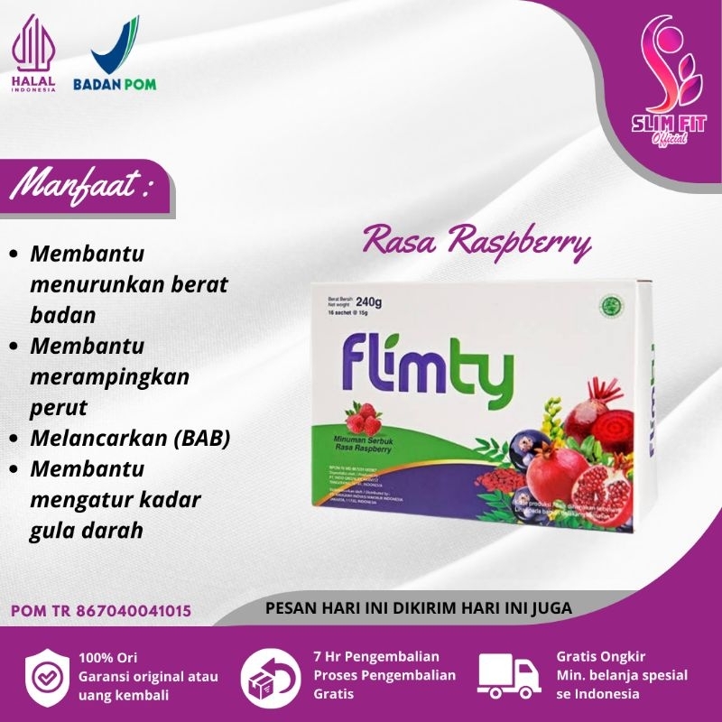 Jual Flimty Fiber Detox Box Isi 16 Sachet @15 Gram Minuman Diet ...
