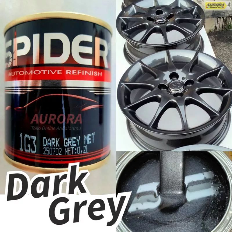 Jual Cat Spider NC Dark Grey Mica 1g3 Met Abu-abu Gelap Metalik 200ml Abu abu tua 1 kg | Shopee ...