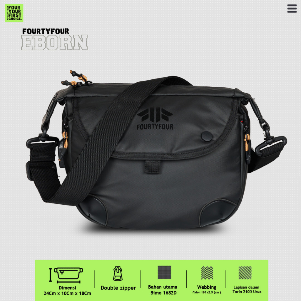 Jual FOURTYFOUR EBORN - Tas Selempang pria Waterproof - Slingbag ...