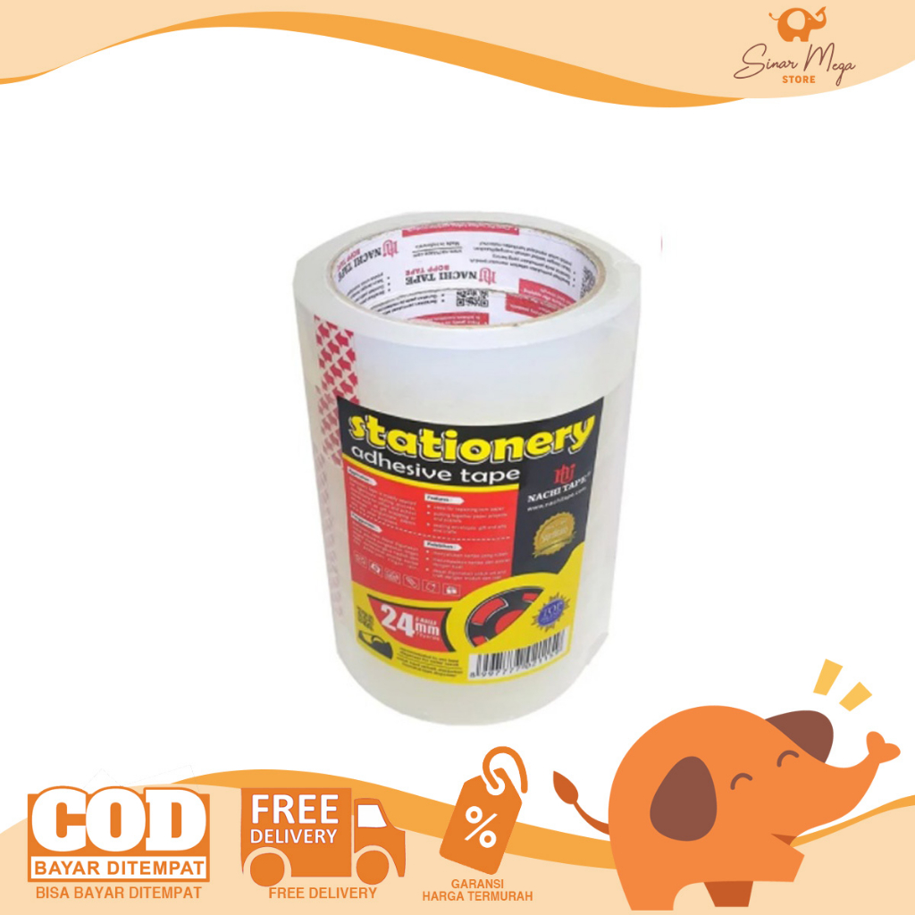 Jual Nachi Isolasi 24mm x 72 Yard Stationery / Solasi Lakban Bening ...