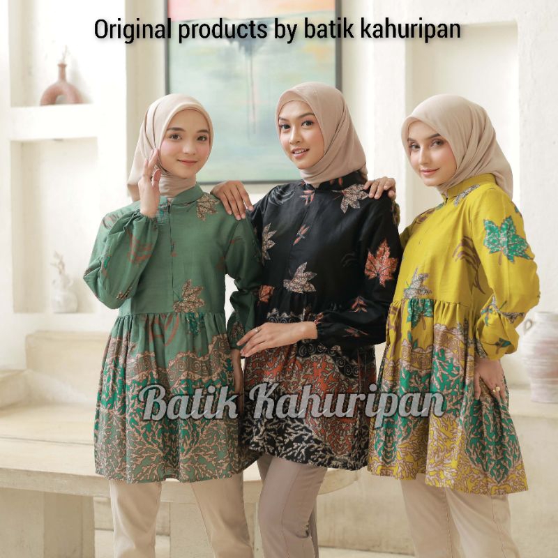 Jual Blouse Batik Wanita Modern Baju Batik Wanita Lengan Balon Motif ...