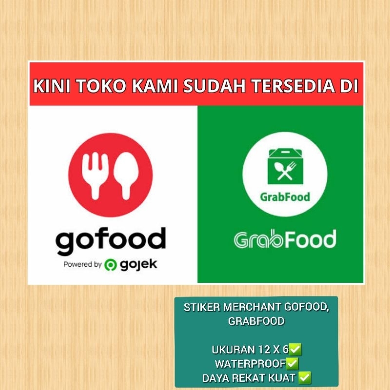 Jual Stiker Vynil Online Food Toko Tersedia Di Gofood Grabfood Resto ...