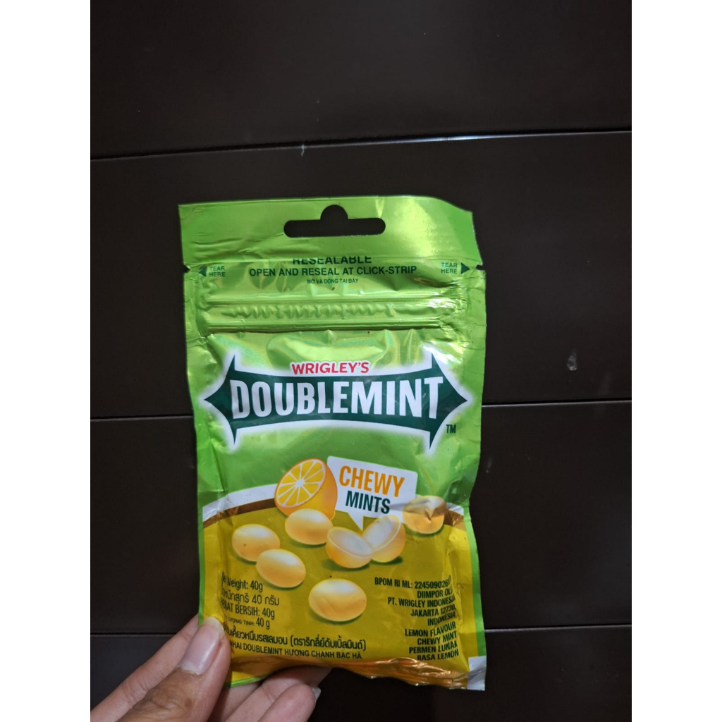 Jual PERMEN KARET CHEWY MINTS WRIGLEYS DOUBLEMINT LEMON & MINT 40gr | Shopee Indonesia