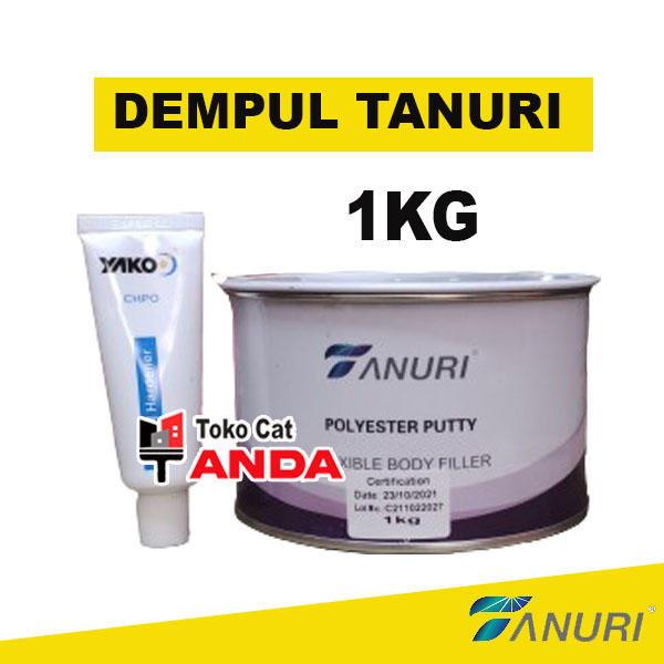 Jual Dempul TANURI 1KG - Dempul ANURI 1 Kg Polyester Putty Untuk Body ...