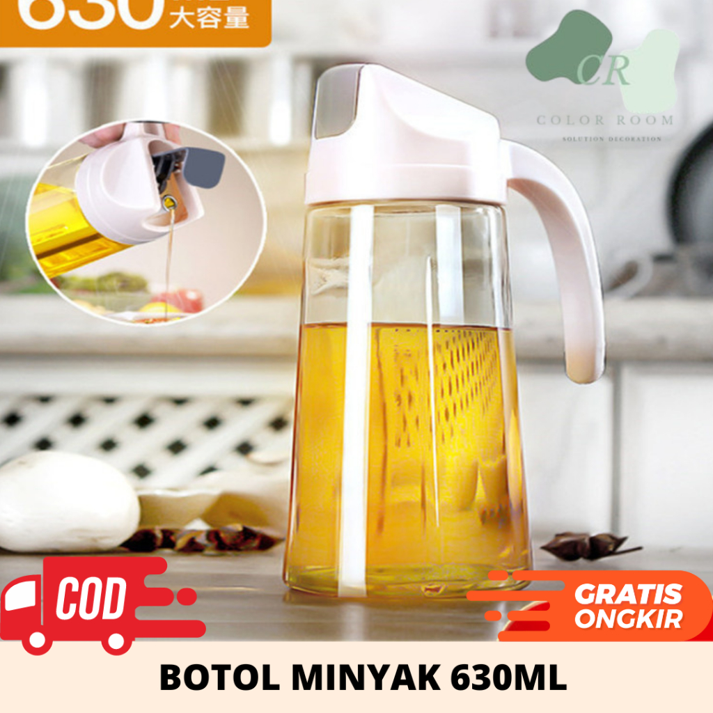 Jual TERLARIS!! Oil pot , tempat minyak , botol minyak kaca, wadah minyak anti tumpah 630ml ...