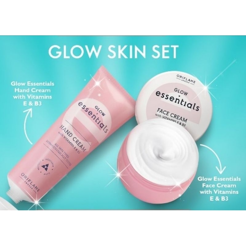 Jual ESSENTIALS Glow skin set ( face cream & hand cream ) | Shopee ...